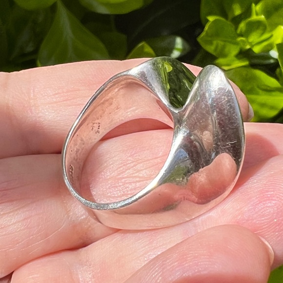 Jewelry | Vintage Huge Modernist Waive Design Ring Sterling Silver ...